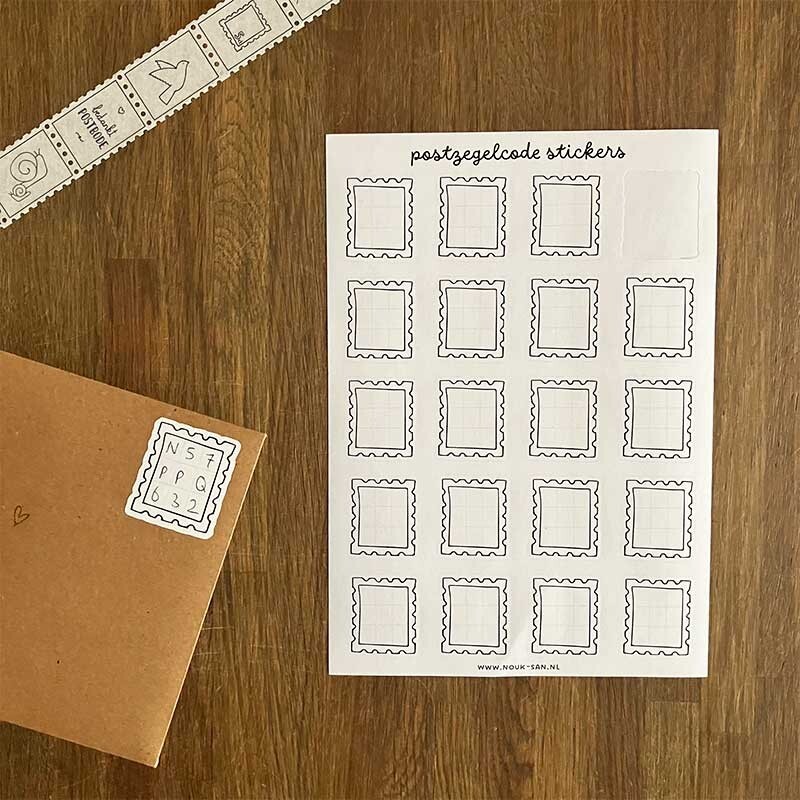 Postzegelcode Stickers - Swan Market | Conceptstore voor Creatieve Kado's