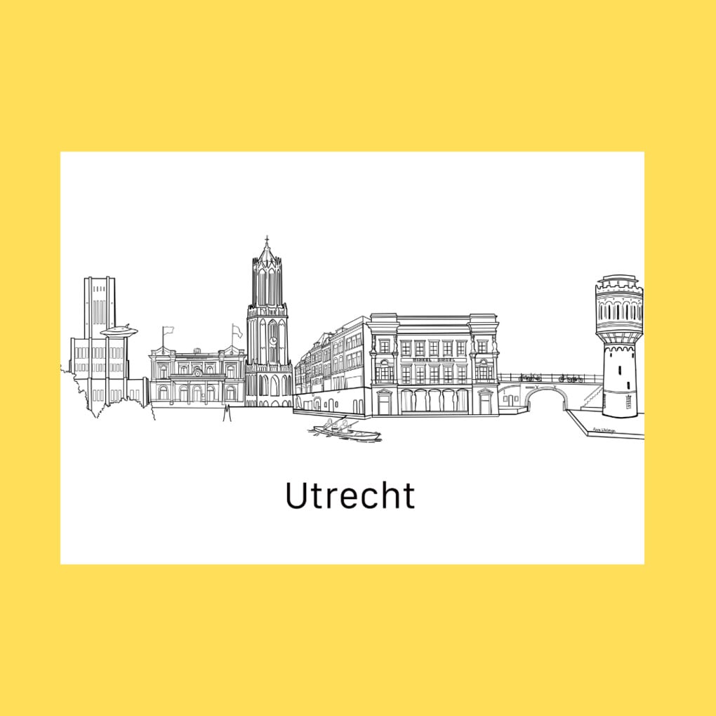 Tekening Skyline Utrecht - Swan Market
