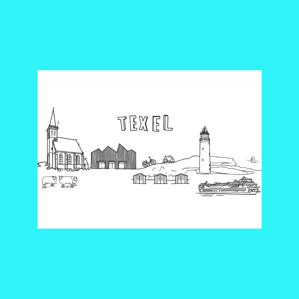 Tekening Skyline Utrecht - Swan Market | Conceptstore voor Creatieve Kado's