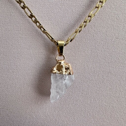 Ketting met ruwe edelsteen Rozenkwarts - Swan Market | Conceptstore ...