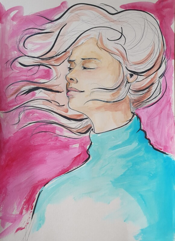 windy day portret A3 print - Swan Market | Conceptstore voor Creatieve Kado's