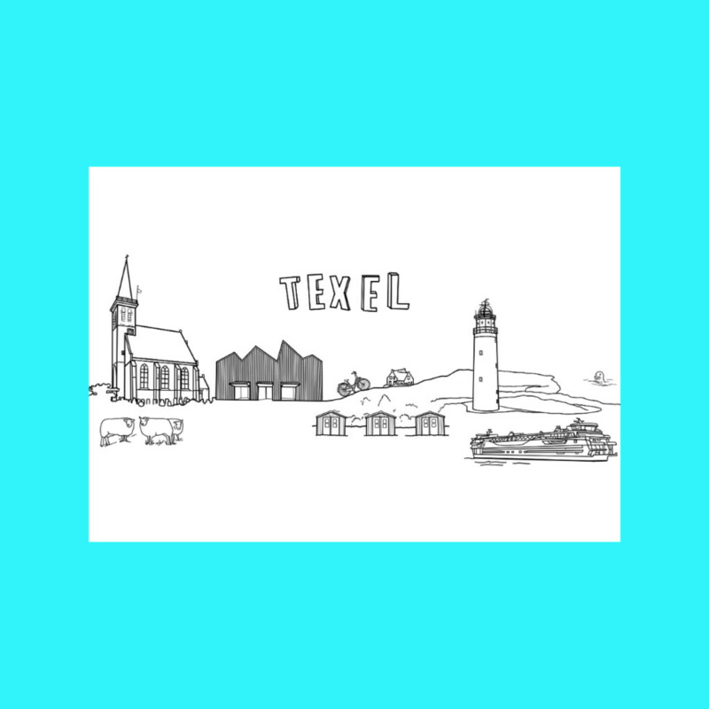 Tekening skyline Texel - Swan Market